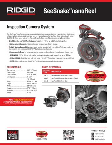 RIDGID 40818 SeeSnake® 115V NanoReel Inspection Camera System ...
