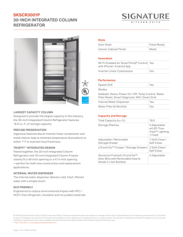 Signature Kitchen Suite SKSCR3001P 29-3/4 in. 18 cu. ft. Column ...