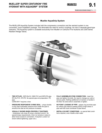 Mueller Company A4 Super Centurion® 350 Fire Hydrants Nut Specification ...