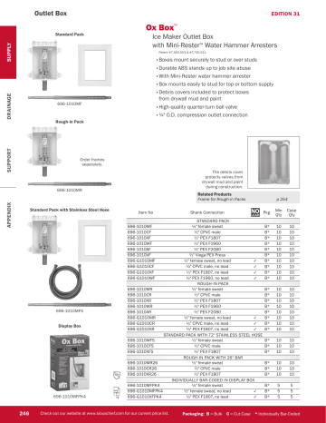 Sioux Chief 696-G1010MR OxBox™ 4 Specification | Manualzz