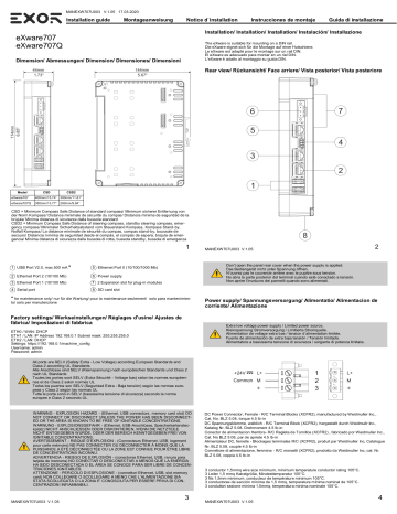 Exor eXware707 Instrucciones De Montaje | Manualzz