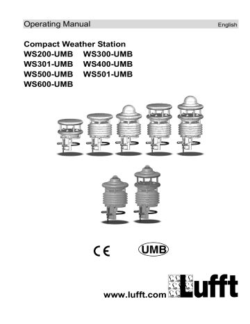 Lufft WS300-UMB, WS301-UMB, WS500-UMB Operating Manual | Manualzz