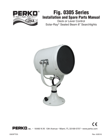 Perko 0305 Solar Ray® Sealed Beam Searchlight Installation Instructions ...