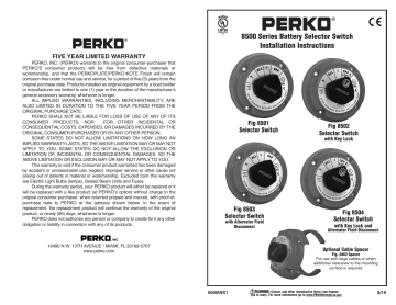 Perko 8502 Medium Duty Battery Selector Switch Installation ...