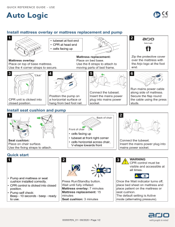 Arjo Auto Logic Quick Reference Guide | Manualzz