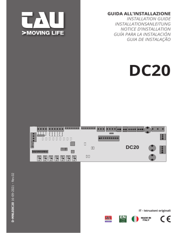 Tau DC20 Control unit Owner's Manual | Manualzz