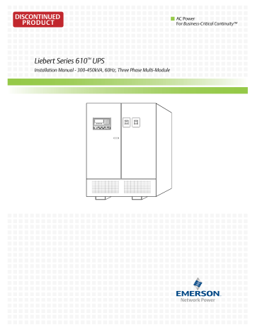 Vertiv Liebert Series 610 300-450kVA Multi Module Installation Manual ...