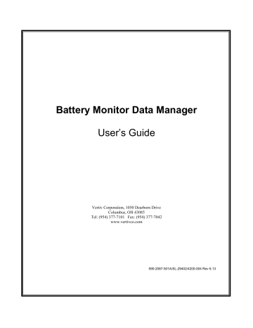 Vertiv Battery Monitor Data Manager User Manual | Manualzz
