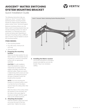 Vertiv Matrix Quick Installation Guide | Manualzz