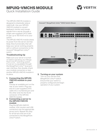 Vertiv MPUIQ - VMCHS Module Quick Installation Guide | Manualzz