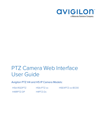 Avigilon PTZ Camera Web Interface User Guide | Manualzz