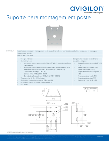 Avigilon Pole Mounting Bracket Ficha de dados | Manualzz