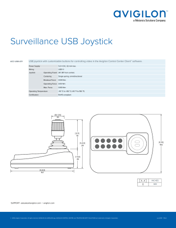 Avigilon USB Joystick (for ACC Software) Datasheet | Manualzz
