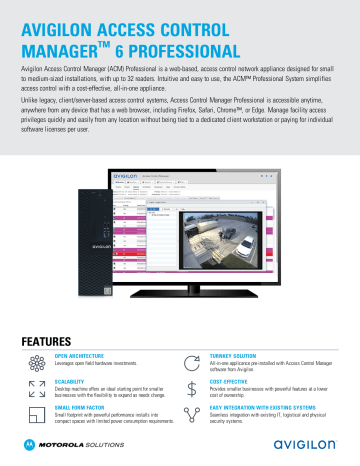 Avigilon ACM Professional Datasheet | Manualzz