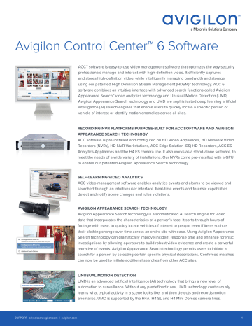 Avigilon Control Center 6 Software Datasheet | Manualzz