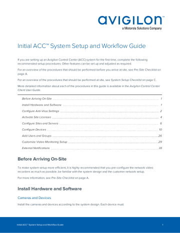 Avigilon ACC 6 Initial System Setup and Workflow Installation Guide ...