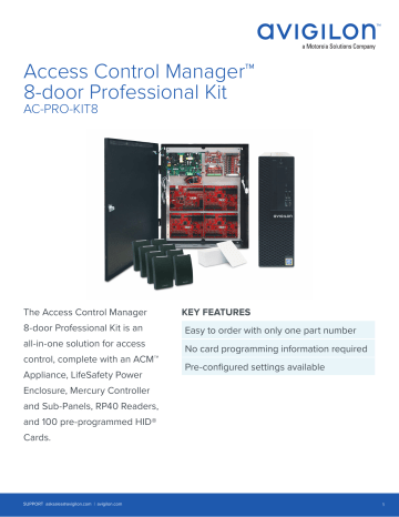 Avigilon Access Control Manager 8-Door Professional Kit Datasheet ...