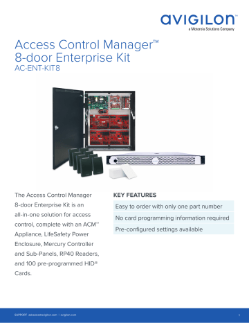 Avigilon Access Control Manager 8-Door Enterprise Kit Datasheet | Manualzz