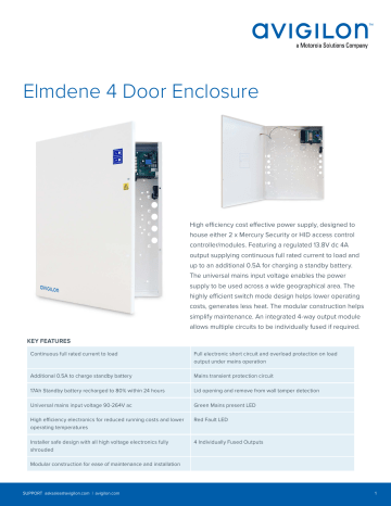 Avigilon Elmdene 4 Door Enclosure Datasheet | Manualzz