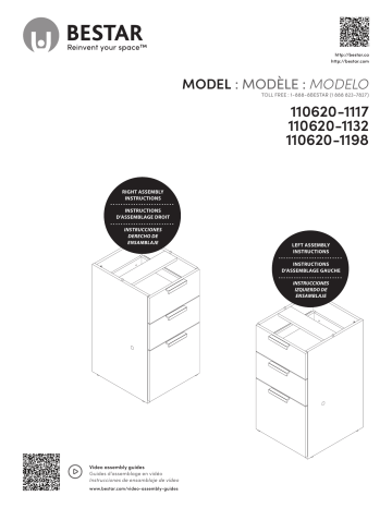 Bestar 110620 Add-On Pedestal Assembly Guide | Manualzz