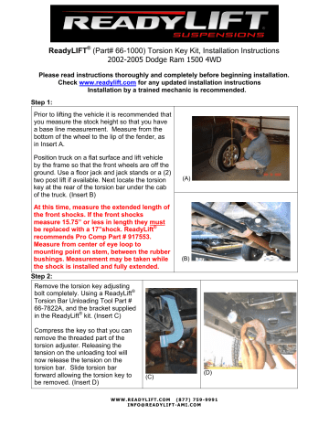 ReadyLIFT 2'' Leveling Kit Instructions | Manualzz