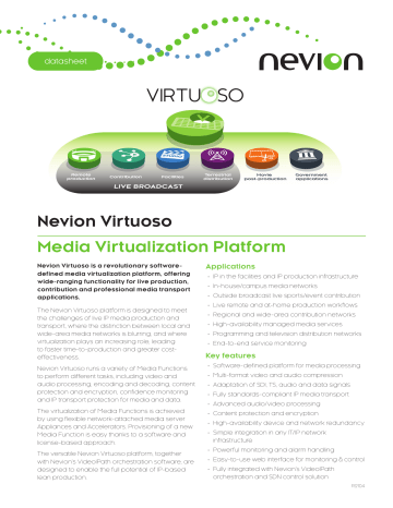 Nevion Virtuoso Software-defined media platform Datasheet | Manualzz