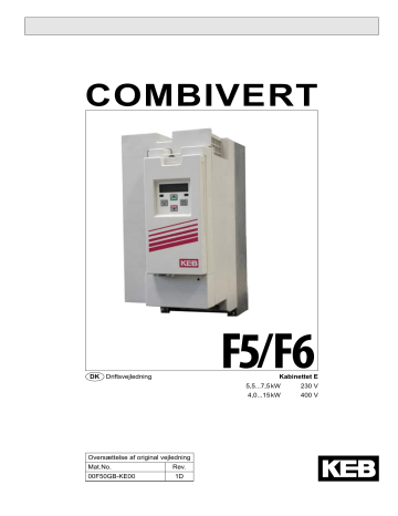 KEB F5/F6 Kabinettet E Brugervejledning | Manualzz