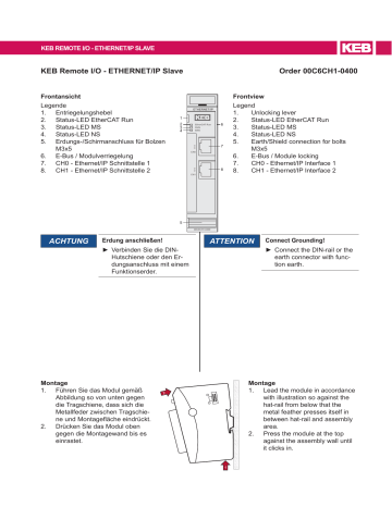 KEB C6 I/O - ETHERNET/IP Slave Installation Manual | Manualzz