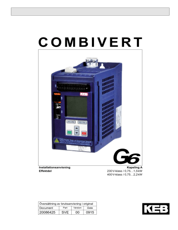 KEB G6 Kapsling A Installation manual | Manualzz