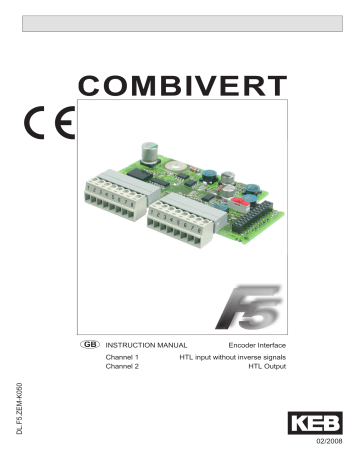 KEB F5 Encoder interface Channel 1: HTL input Owner's Manual | Manualzz