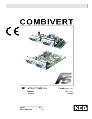 KEB F5 Encoder interface Channel 1: Hiperface Channel 2: variable ...