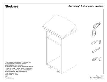 Steelcase Currency Enhanced – Lectern Assembly Instructions | Manualzz