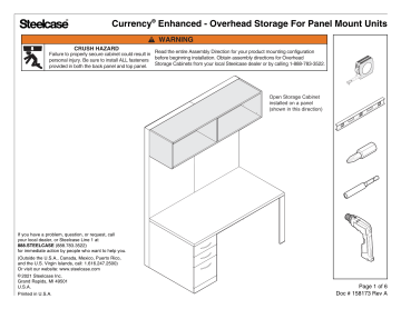Steelcase Currency Enhanced – Overhead Storage for Panel Mount Units ...