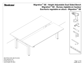 Steelcase Migration SE – Height Adjustable Dual Sided Bench Assembly ...