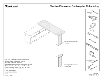 Steelcase Elective Elements – Rectangular Column Leg for 29″H ...