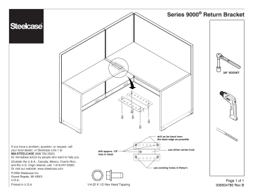 Steelcase Series 9000 Return Bracket Assembly Instructions | Manualzz