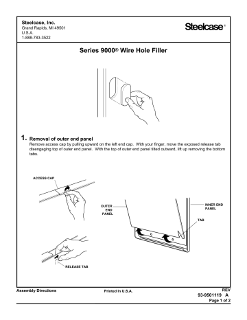 Steelcase Series 9000 Wire Hole Filler Assembly Instructions | Manualzz
