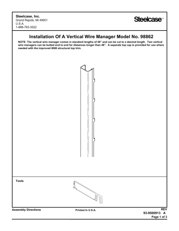 Steelcase Series 9000 Assembly Instructions | Manualzz