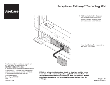 Steelcase Technology Wall – Receptacle Assembly Instructions | Manualzz