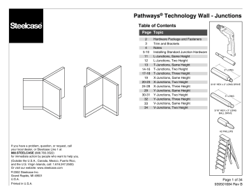 Steelcase Technology Wall - Junctions Assembly Instructions | Manualzz