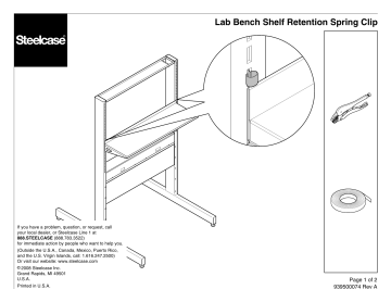 Steelcase Lab Bench Shelf Retention Spring Clip Assembly Instructions ...
