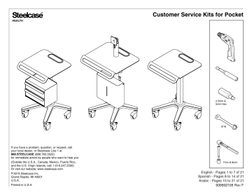 Steelcase Pocket Mobile Worksurface Assembly Instructions | Manualzz