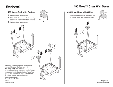 Steelcase 490 Move Chair Wall Saver Assembly Instructions | Manualzz