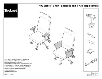 Steelcase 499 Siento Chair – Enclosed and T-Arm Assembly Instructions ...
