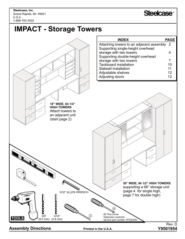 Steelcase Impact – Storage Towers Assembly Instructions | Manualzz