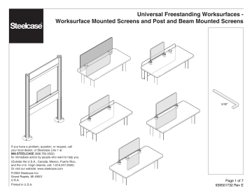 Steelcase Screens – Worksurface-Mounted and Post & Beam-Mounted ...