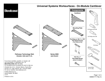 Steelcase Universal Systems Worksurfaces – Panel Mounted On-Module ...