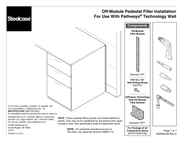 Steelcase Universal Storage - Off-Module Pedestal Filler Assembly ...