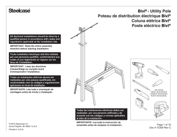 Steelcase bivi Utility Pole Manuel utilisateur | Manualzz