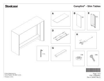Steelcase Campfire – Slim table Assembly Instructions | Manualzz